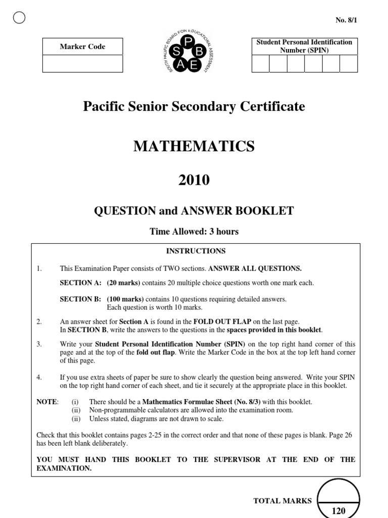 PSSC Maths QP PDF | PDF | Trigonometric Functions | Angle