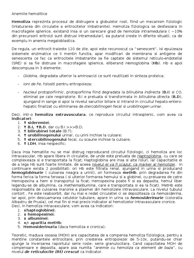 1.anemiile Hemolitice | PDF