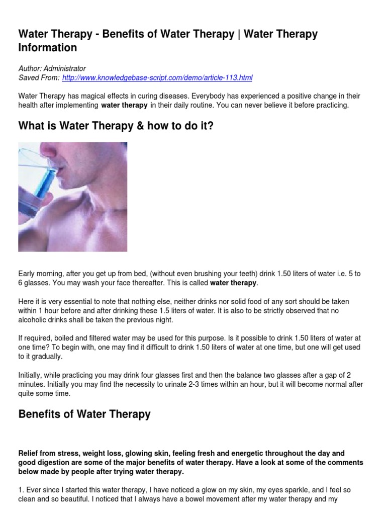 Water Theraphy PDF | PDF | Drinking | Therapy