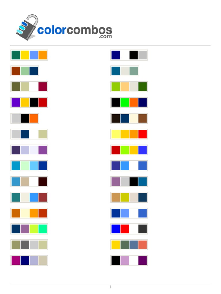 Color Combinations - Color Schemes - Color Palettes | PDF