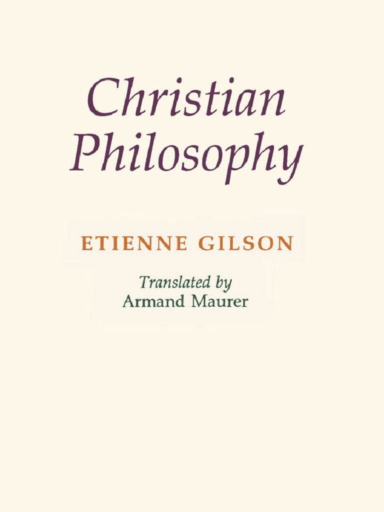 Etienne Gilson - Christian Philosophy | PDF | Thomism | Thomas Aquinas