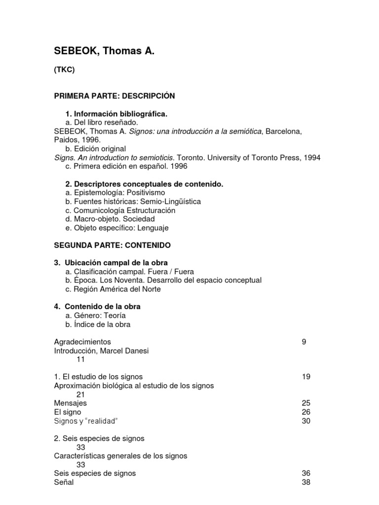 Sebeok | PDF | Vida | Comunicación