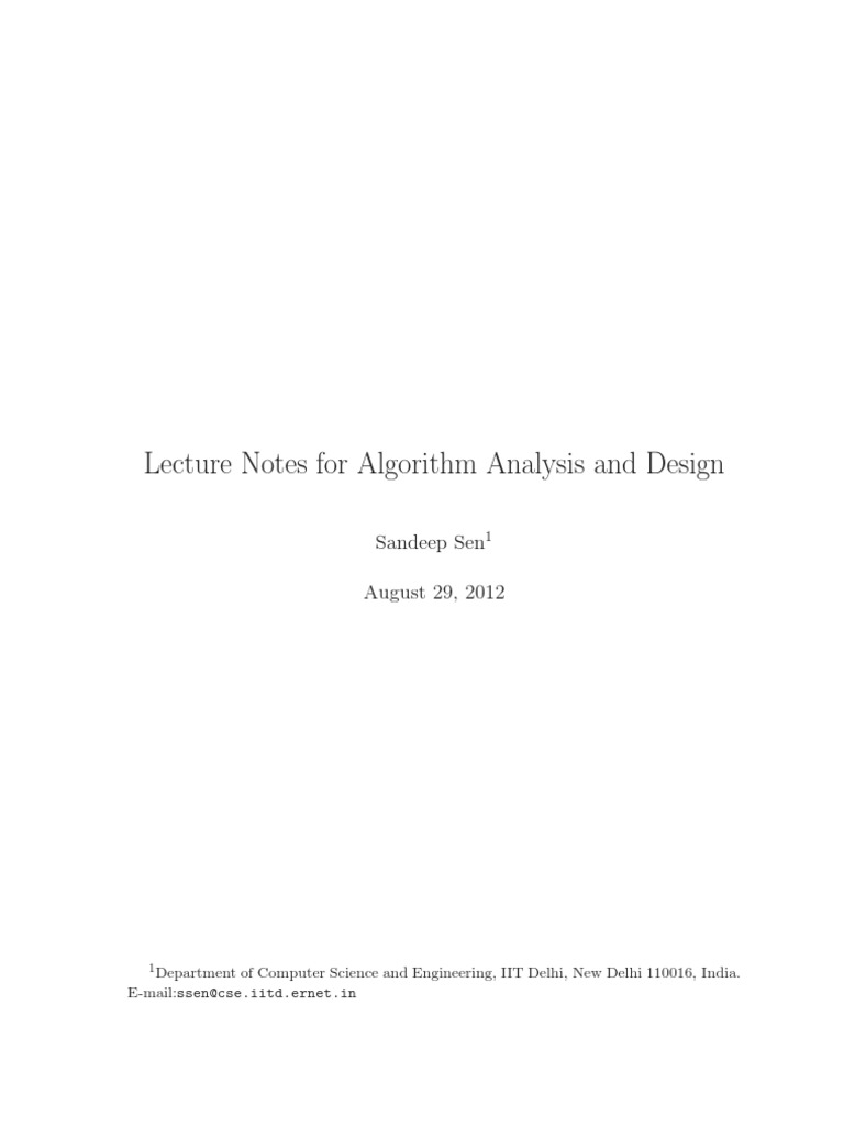 Algorithm Analysis and Design | PDF