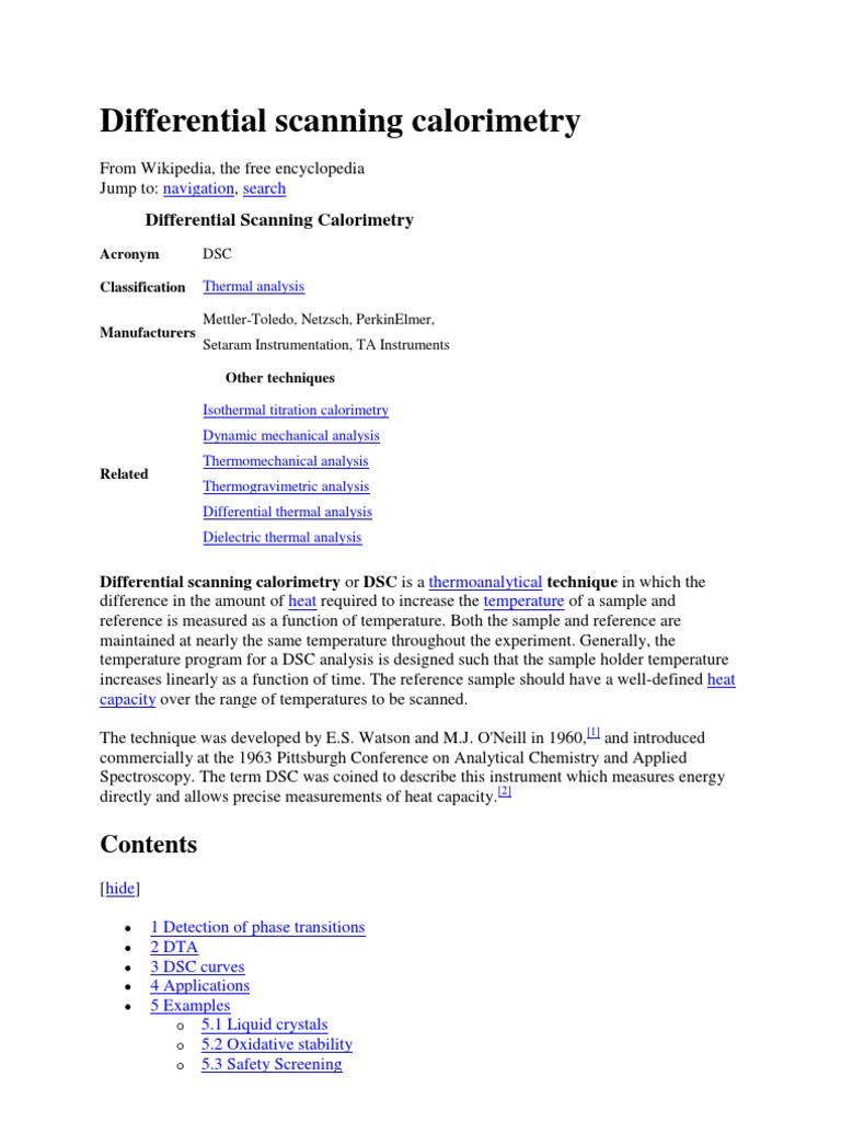 Differential Scanning Calorimetry | PDF | Differential Scanning ...
