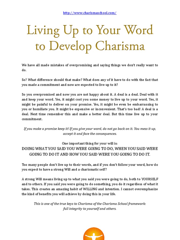 Building Charisma Through Integrity | PDF | Self-Improvement