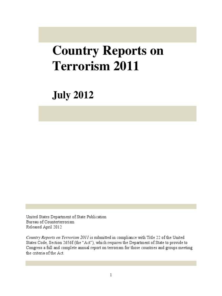 Country Reports On Terrorism 2011, Uploaded by Richard J. Campbell ...