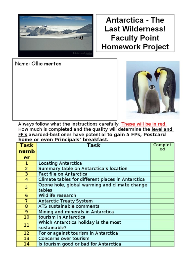Antarctica Homework Project | PDF | Antarctica | Ozone Depletion