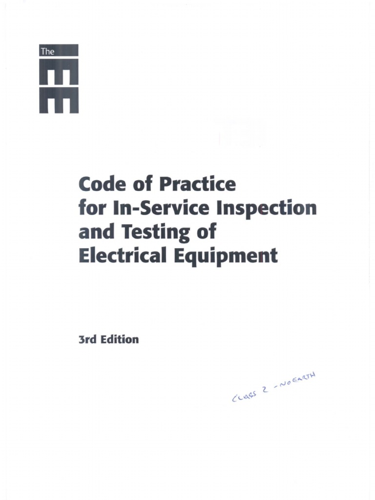 IEE Code of Practice Pat Testing 3rd Edition | PDF | Computing And ...