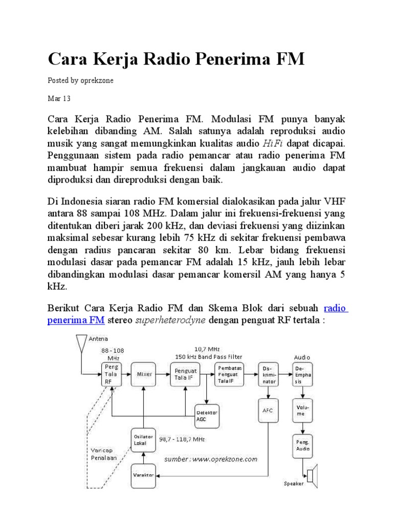 Cara Kerja Radio Penerima FM | PDF | Teknologi & Rekayasa