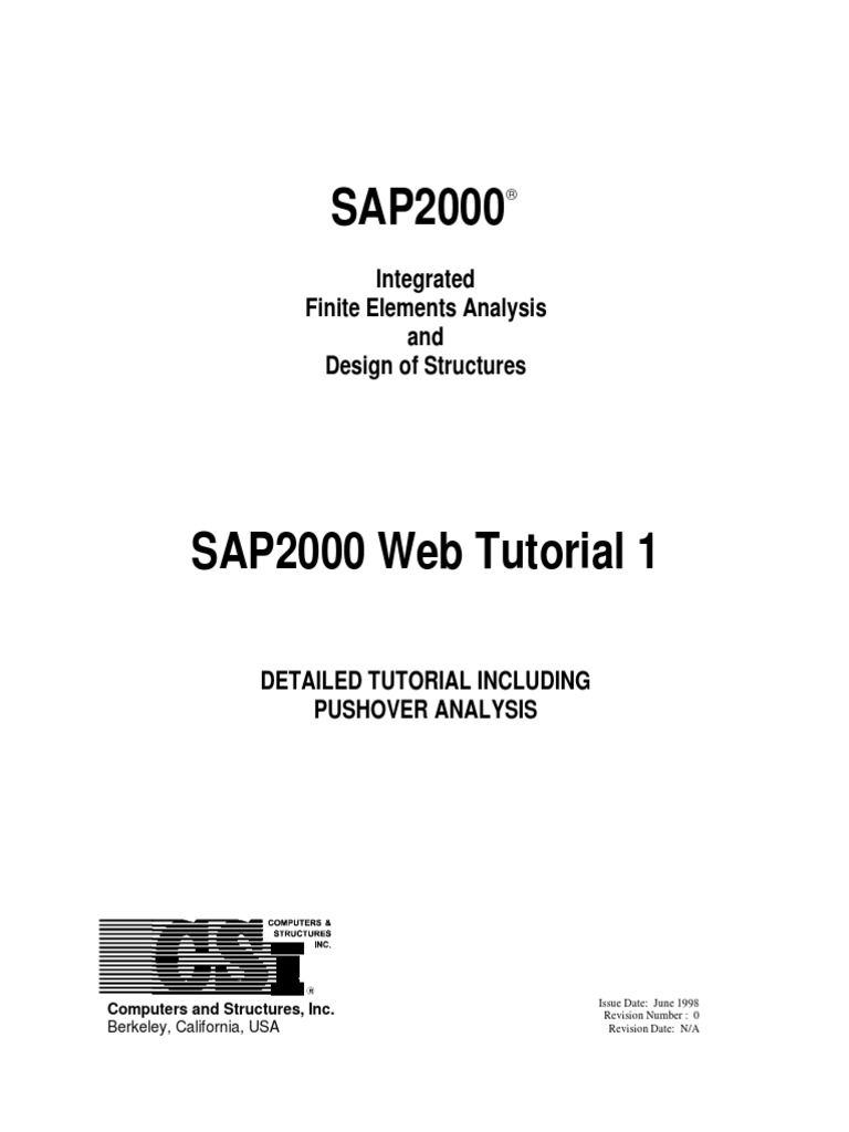 SAP2000 Integrated Finite Elements Analysis and Design of Structures | PDF | Button (Computing ...