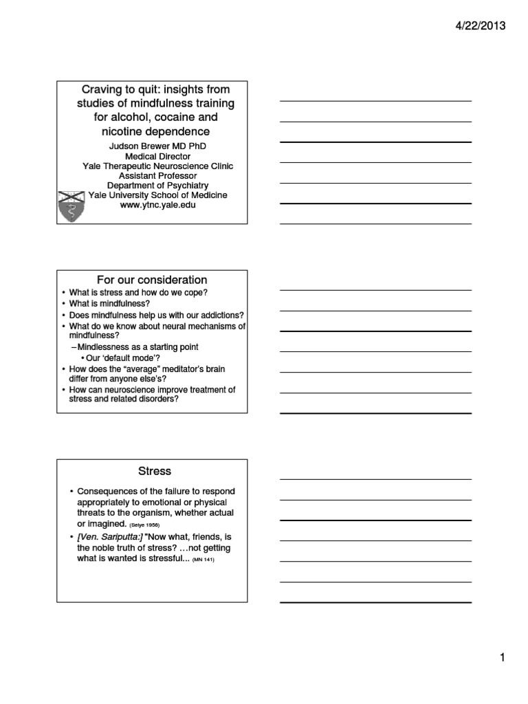 Craving To Quit - Mindfulness by Jud Brewer | PDF | Mindfulness ...