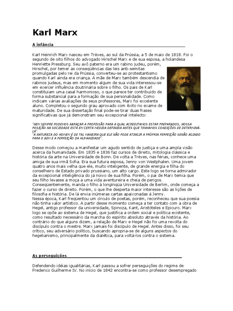 Karl Marx - Biografia PDF | PDF