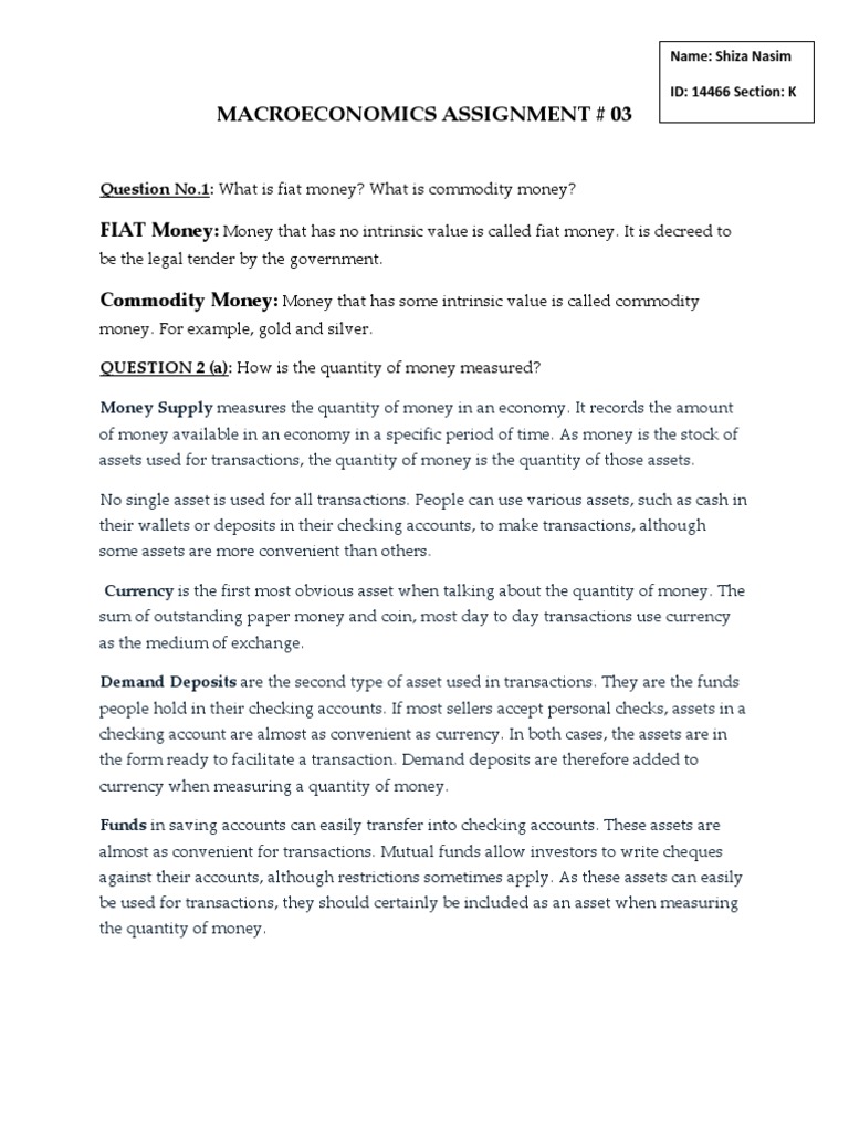 Money and Inflation - Mankiw CH: 4 | PDF | Money Supply | Money