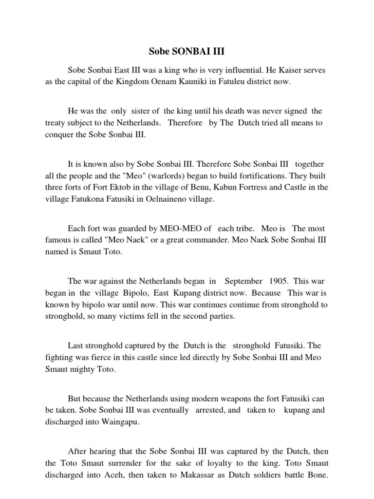 Sobe Sonbai III | PDF | Fortification | Netherlands