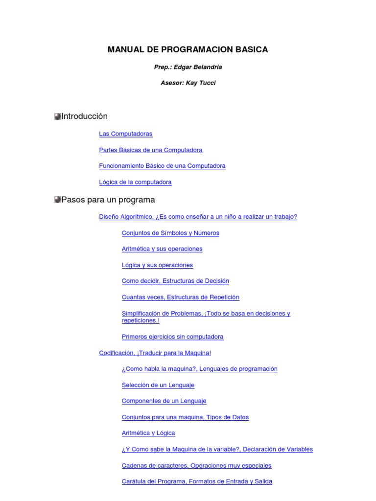 Manual de Programacion Basica | PDF | Lenguaje de programación ...