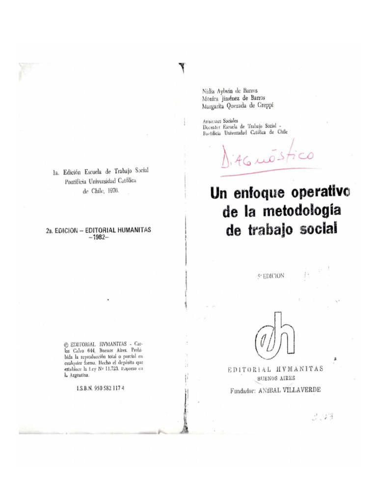 Enfoque Operativo de La Metodologia-Diagnóstico-Nidia Aylwin | PDF