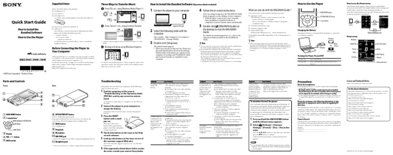 Sony Walkman NWZ E443 | PDF | Usb | Computer File