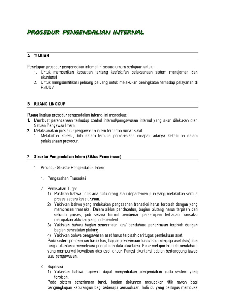 Prosedur Pengendalian Internal | PDF