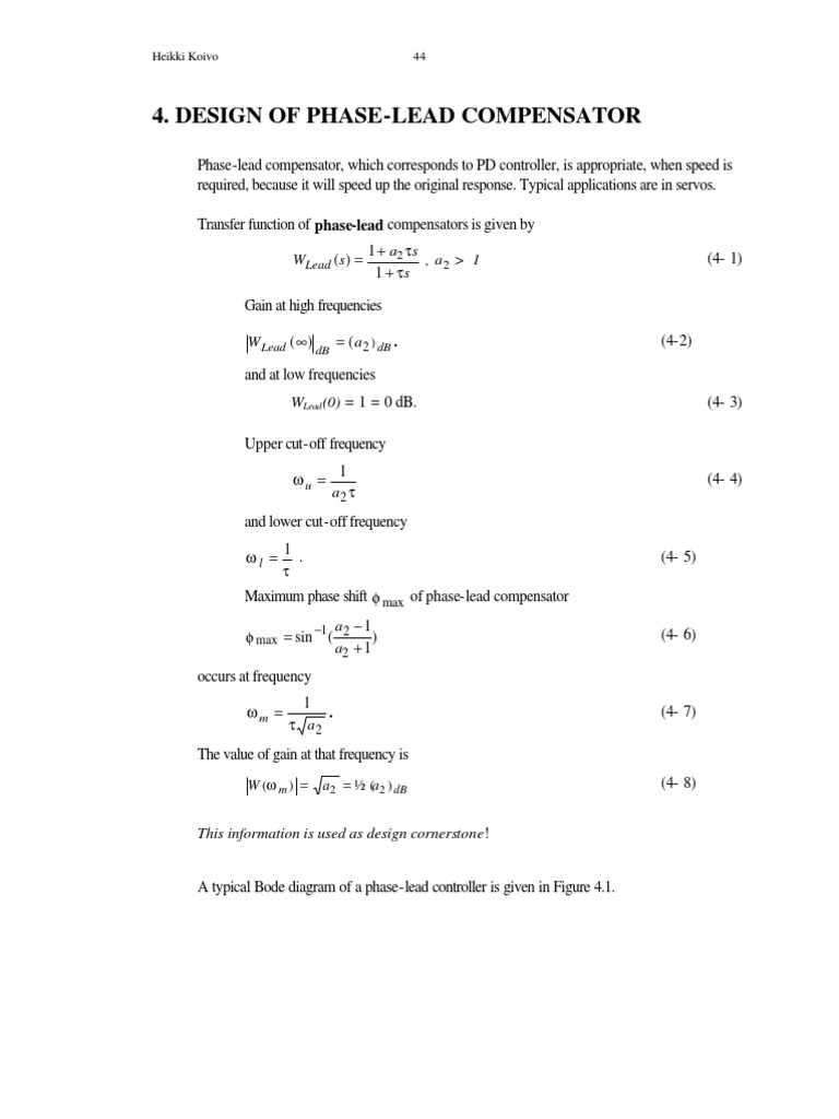 Design of Phase-Lead Compensator | Download Free PDF | Telecommunications Engineering | Electronics