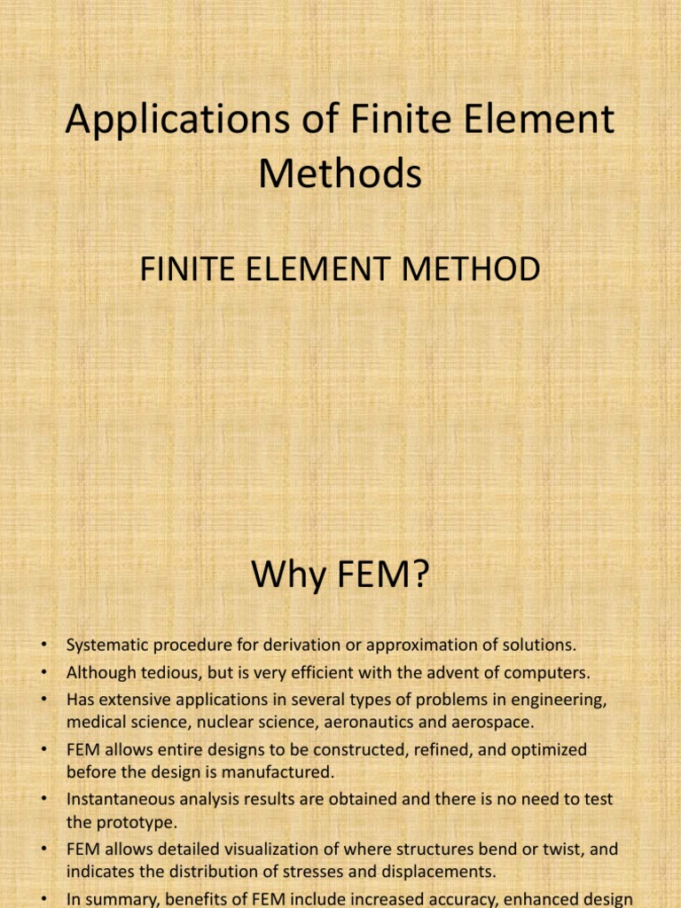 Applications of FEM | Download Free PDF | Finite Element Method ...