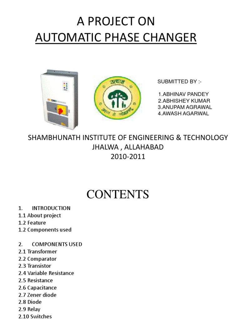 Automatic Phase Changer | PDF | Capacitance | Switch
