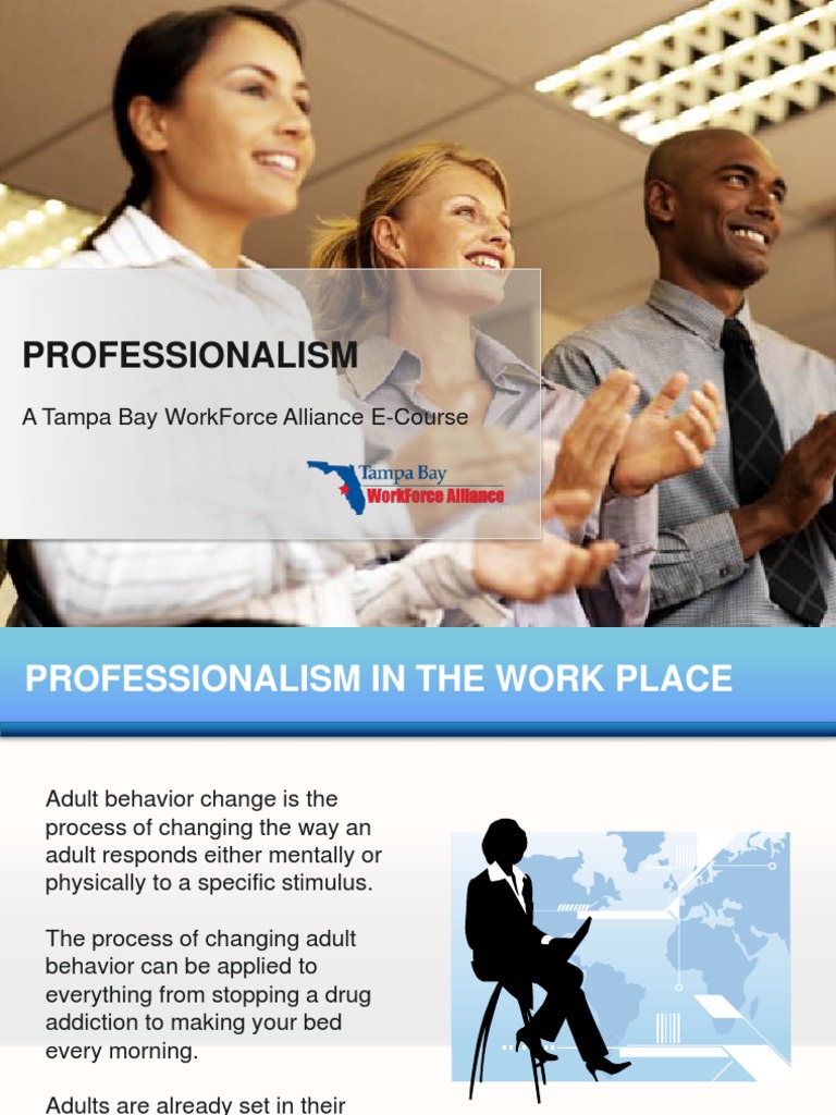 Professionalism: A Tampa Bay Workforce Alliance E-Course | PDF ...
