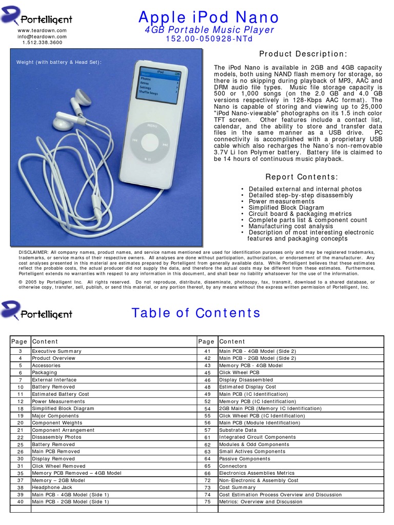 Apple Ipod Nano 152-00-050928-NTd | PDF | Flash Memory | I Pod
