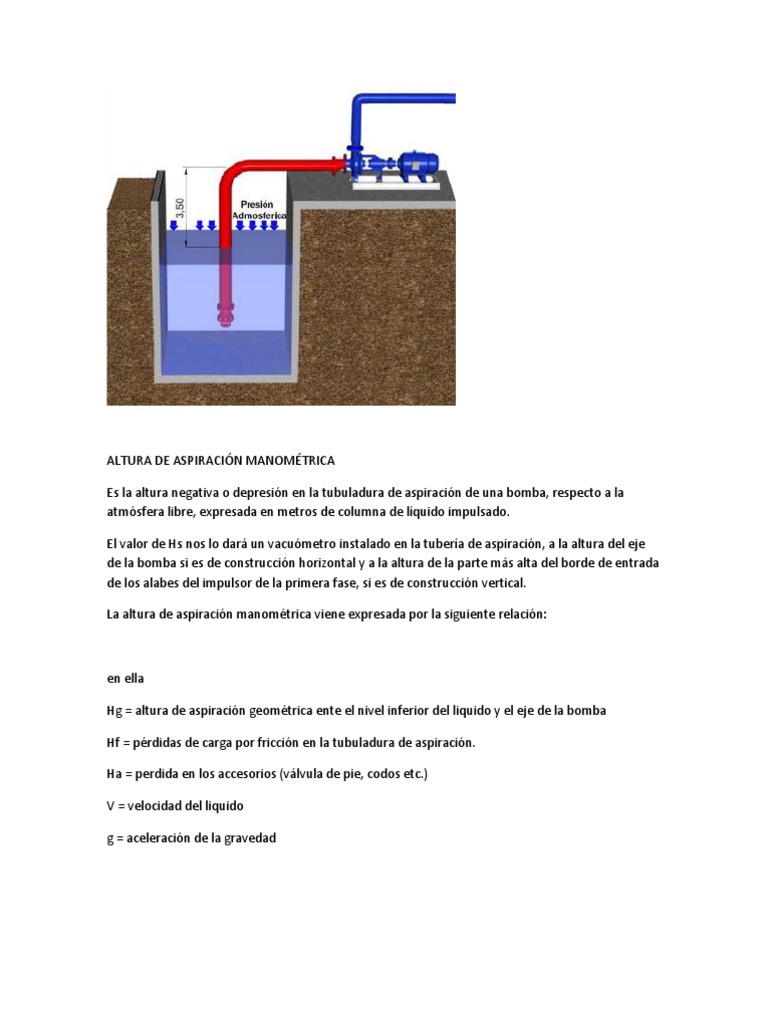 Altura Manométrica en Bombas de Succión | PDF | Bomba | Presión