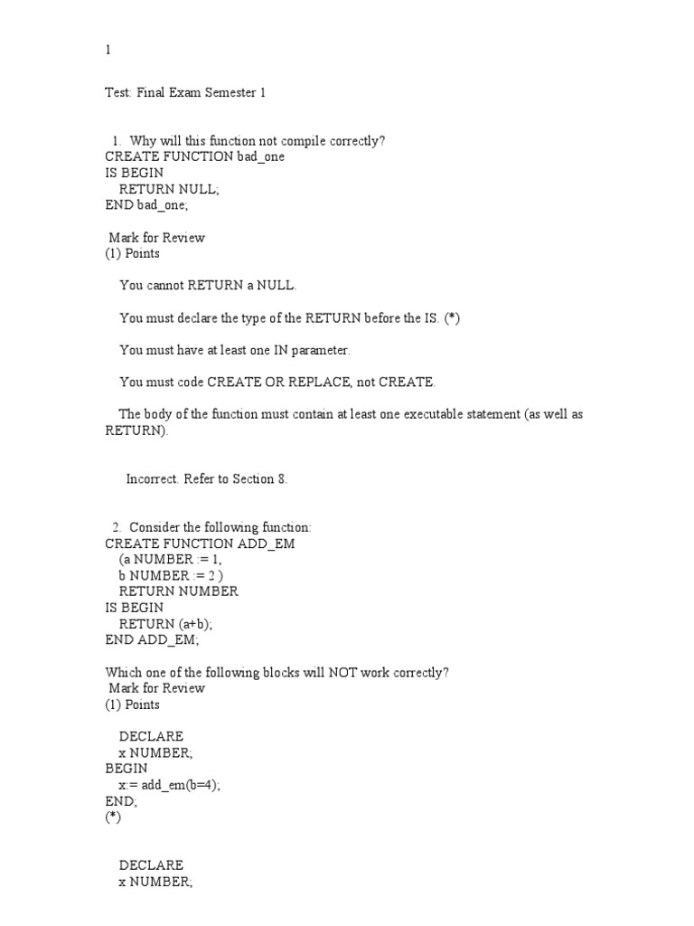 Final | PDF | Pl/Sql | Parameter (Computer Programming)