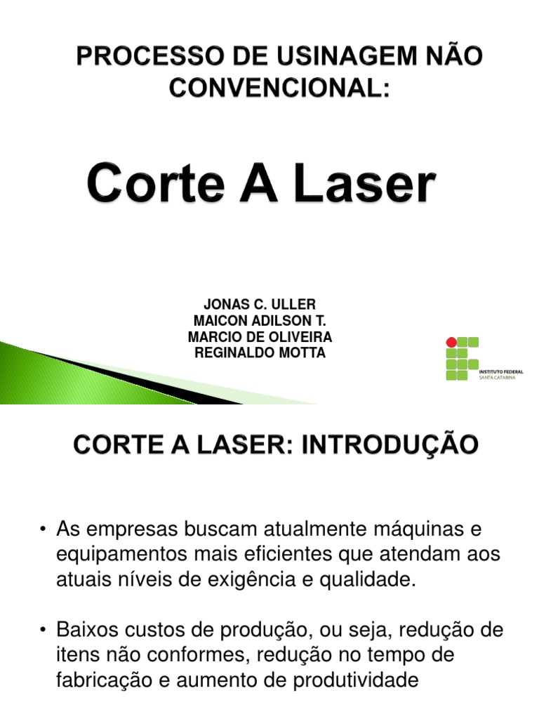 Apresentacao Corte Laser | PDF | Laser | Materiais