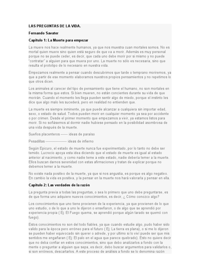 Las Preguntas de La Vida | PDF