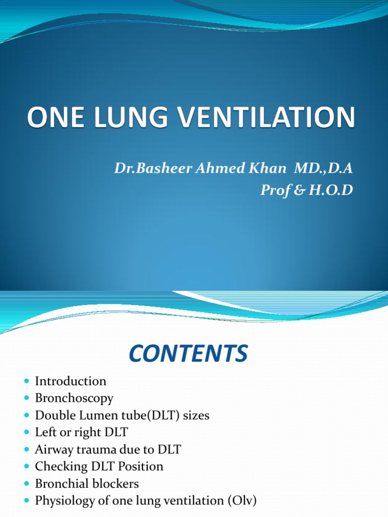 One Lung Ventilation | Hypoxia (Medical) | Lung