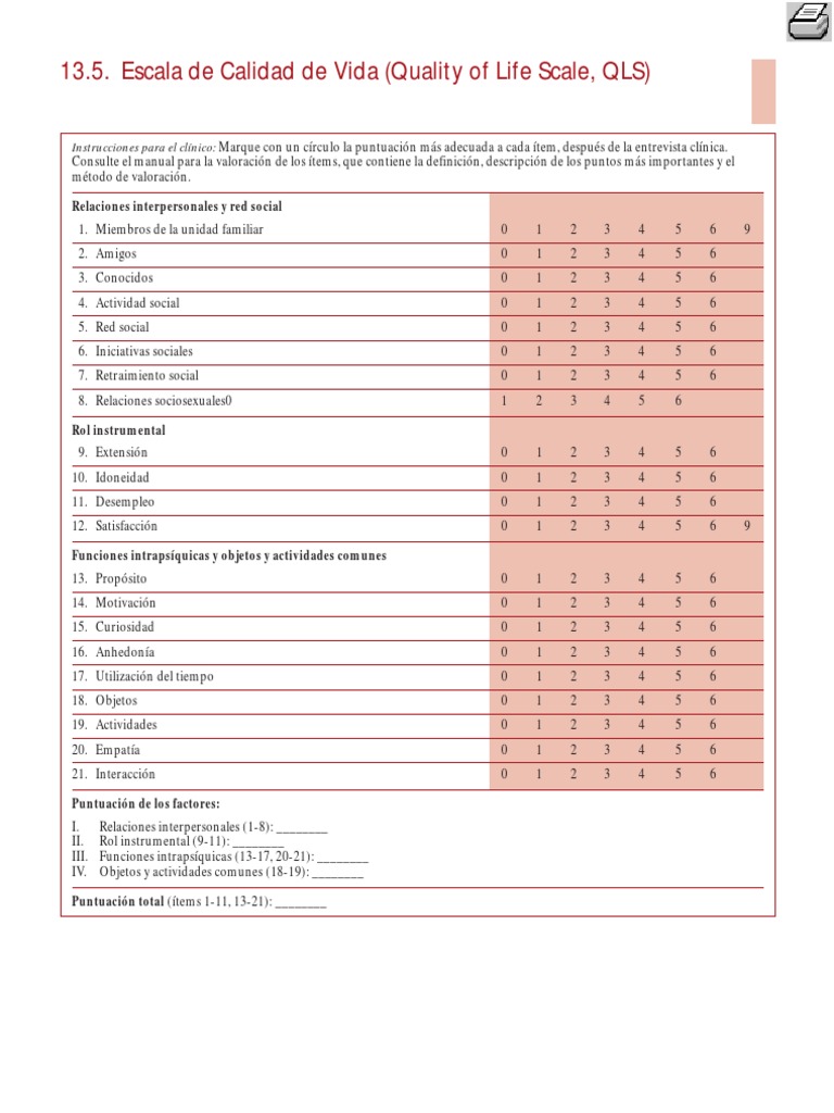 13.5. Escala de Calidad de Vida | PDF