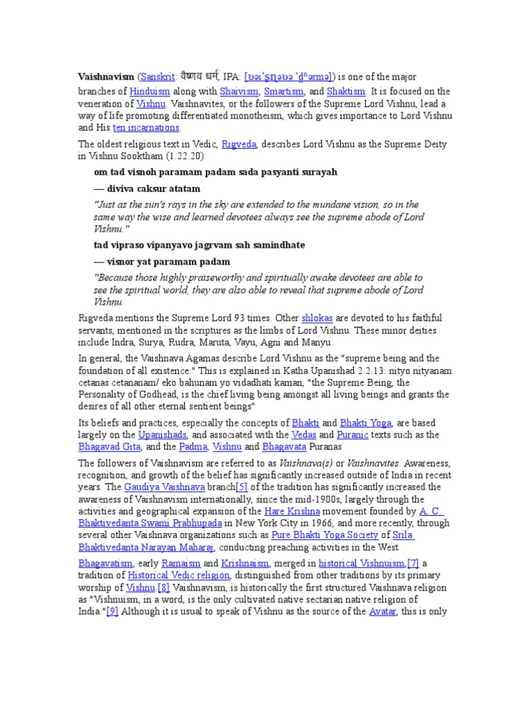 Vaishnavism | PDF | Vaishnavism | Vishnu