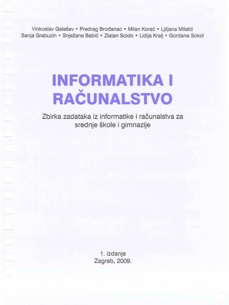 Informatika I Racunarstvo Zbirka Zadataka | PDF