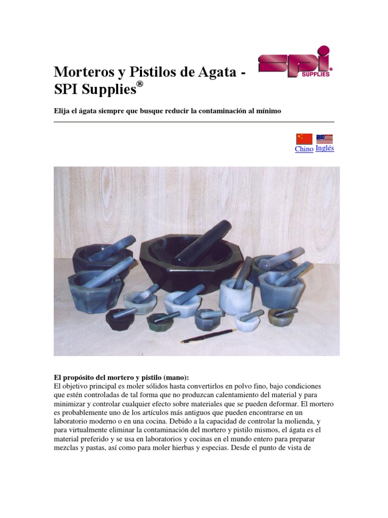 Morteros y Pistilos de Agata | PDF | Esterilización (Microbiología ...