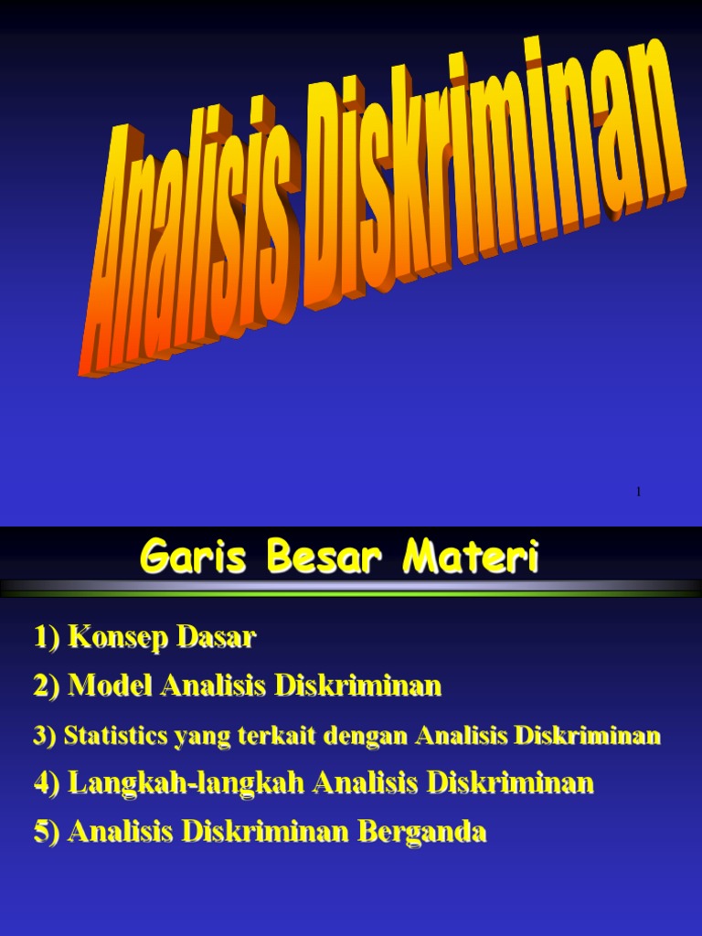 Analisis Diskriminan | PDF
