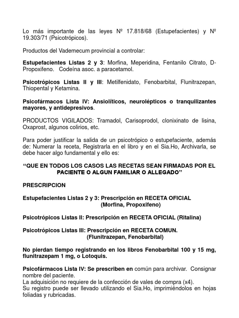 Estupefacientes y Psicofármacos | PDF | Prescripción médica ...