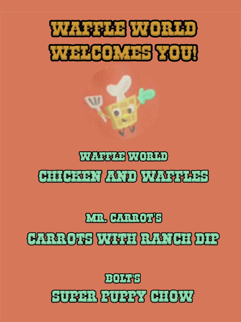 Disney Bolt Waffle World Menu | PDF