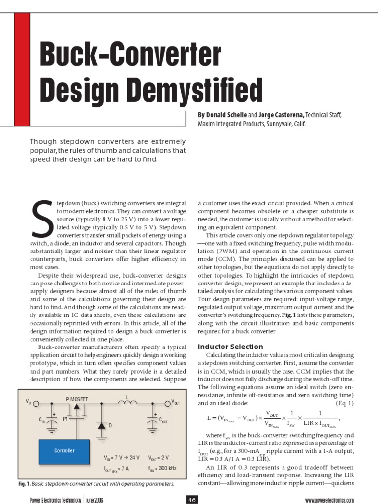 Buck Converter Design Demystified | PDF | Capacitor | Inductor