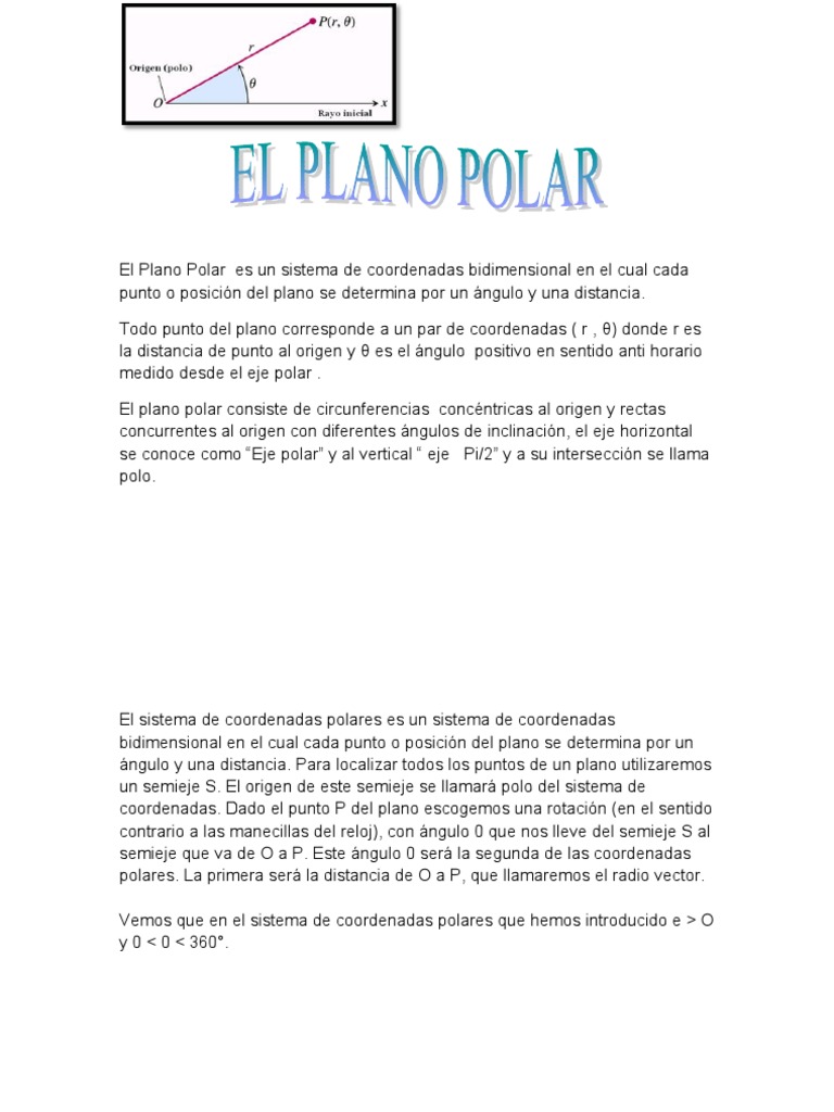 El Plano Polar | Descargar gratis PDF | Geometria plana) | Sistema ...