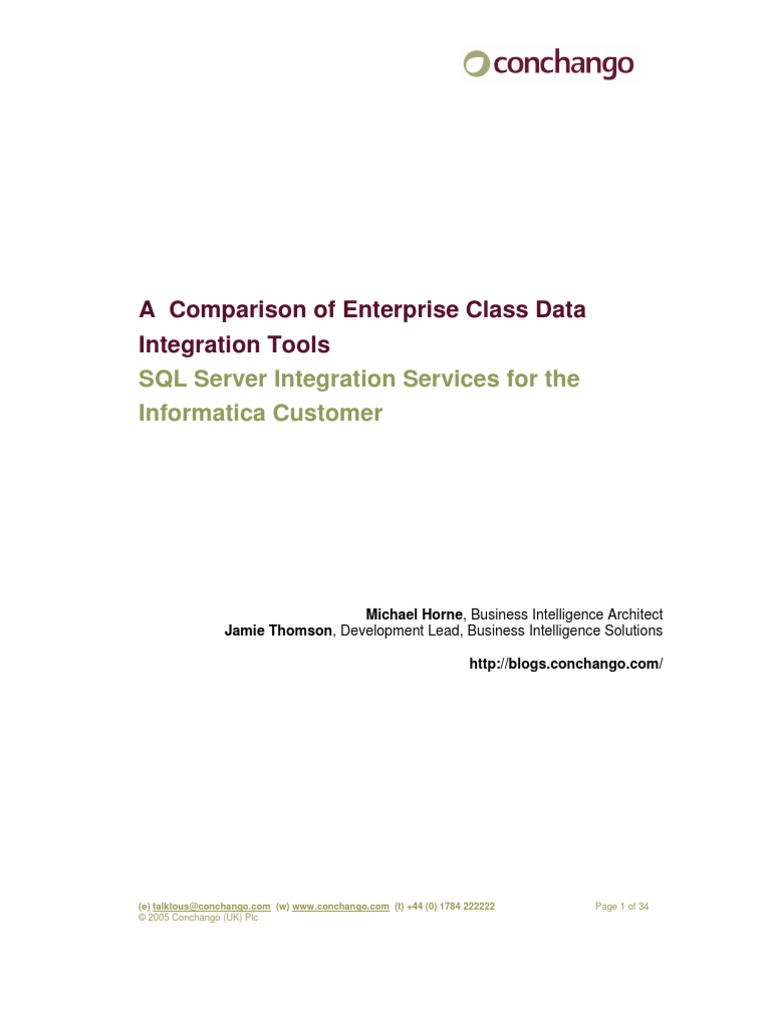 Comparing SSIS and Informatica | PDF | Information Management | World ...