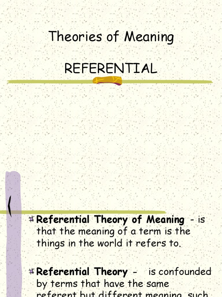 Referential Theory | PDF | Reference | Noun