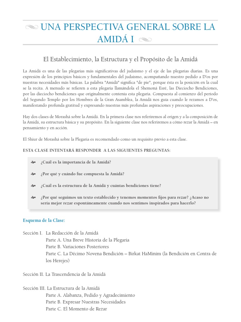 La Amidá: Guía y Significado | PDF | Judios | Oración