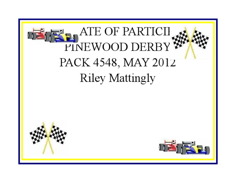 Pinewood Derby Award | PDF