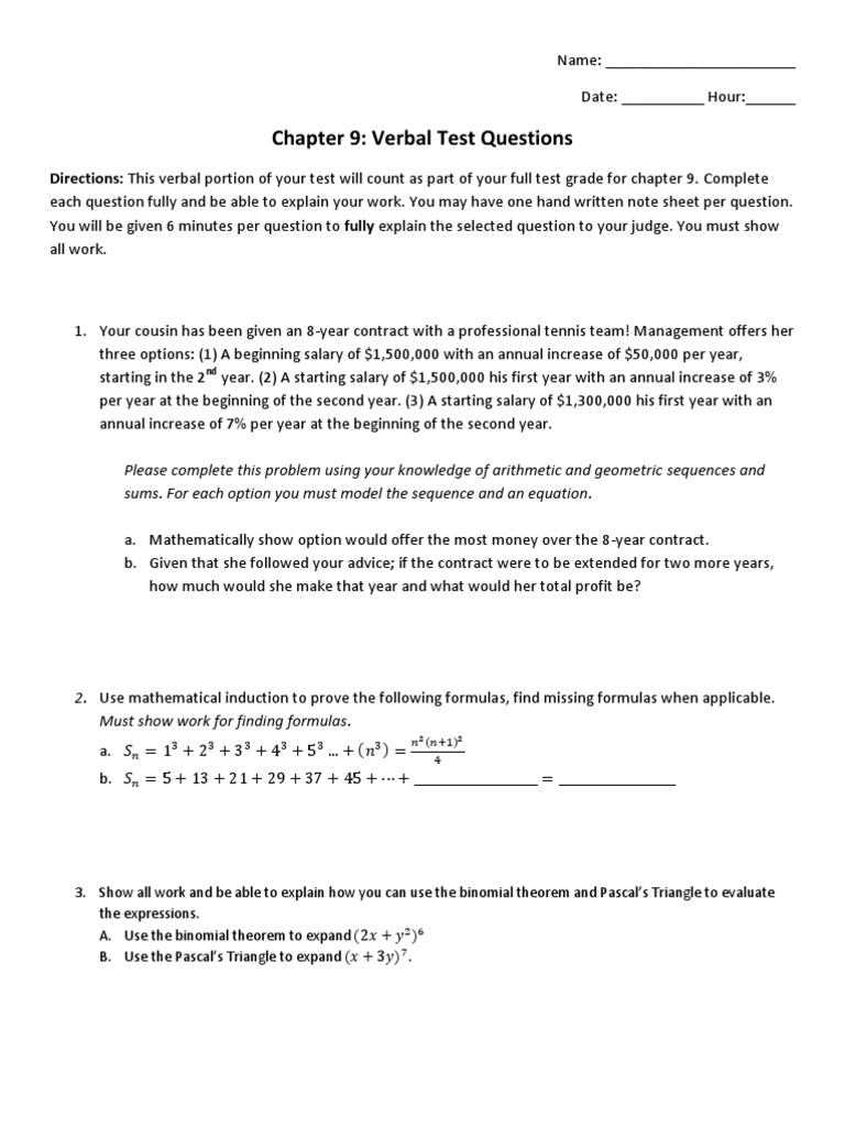 Chapter 9: Verbal Test Questions | PDF | Career & Growth | Teaching ...