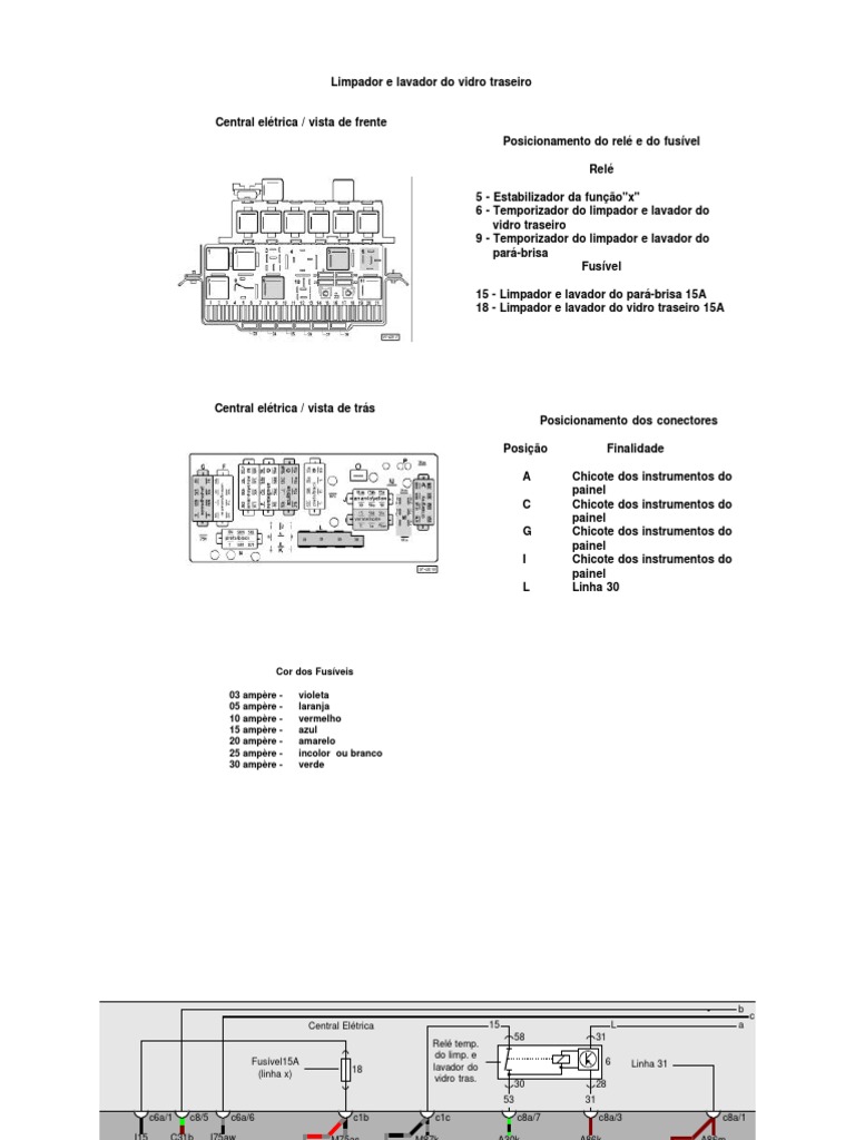 Esquema Elétrico - Gol G1 - Limpador e Lavador Do Vidro Tras | PDF | Espectro eletromagnético | Luz