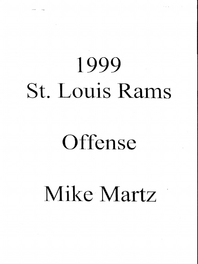 2000 St. Louis Rams OFF Playbook-Part 1 | PDF