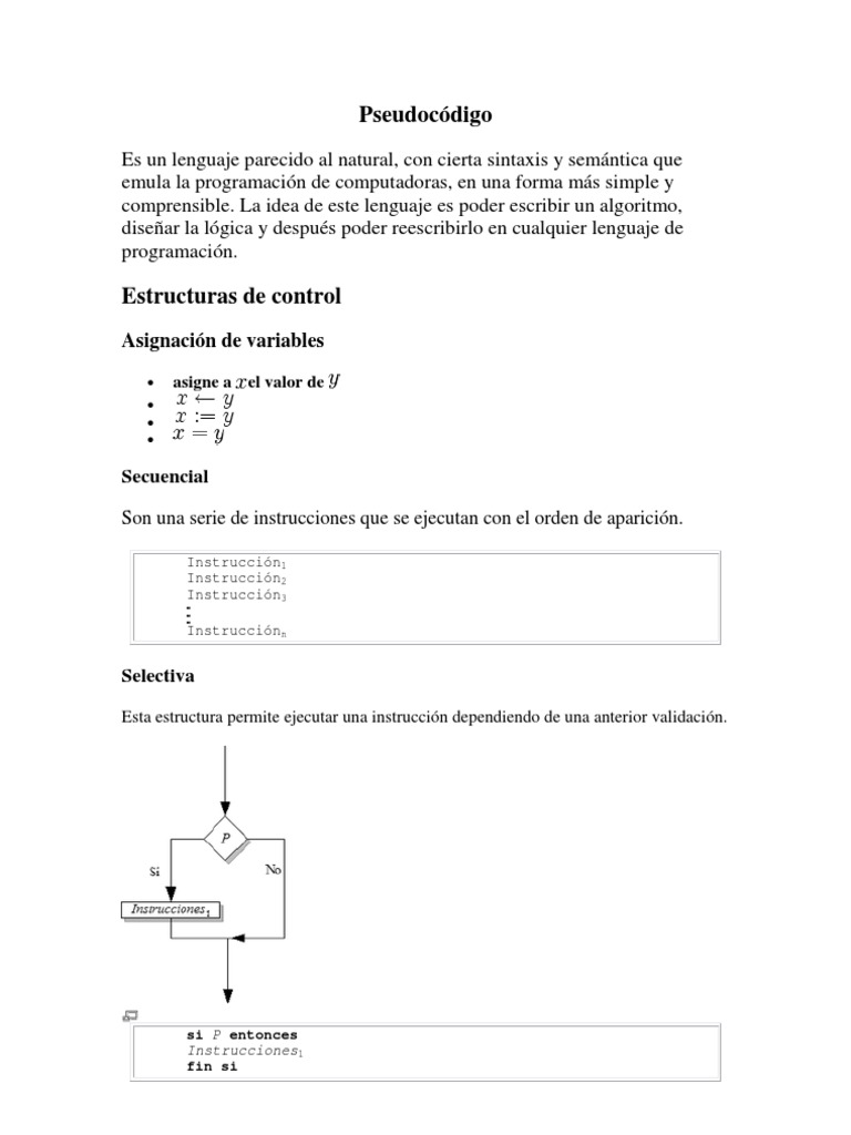 Pseudocodigo | PDF | Algoritmos | Lenguaje de programación