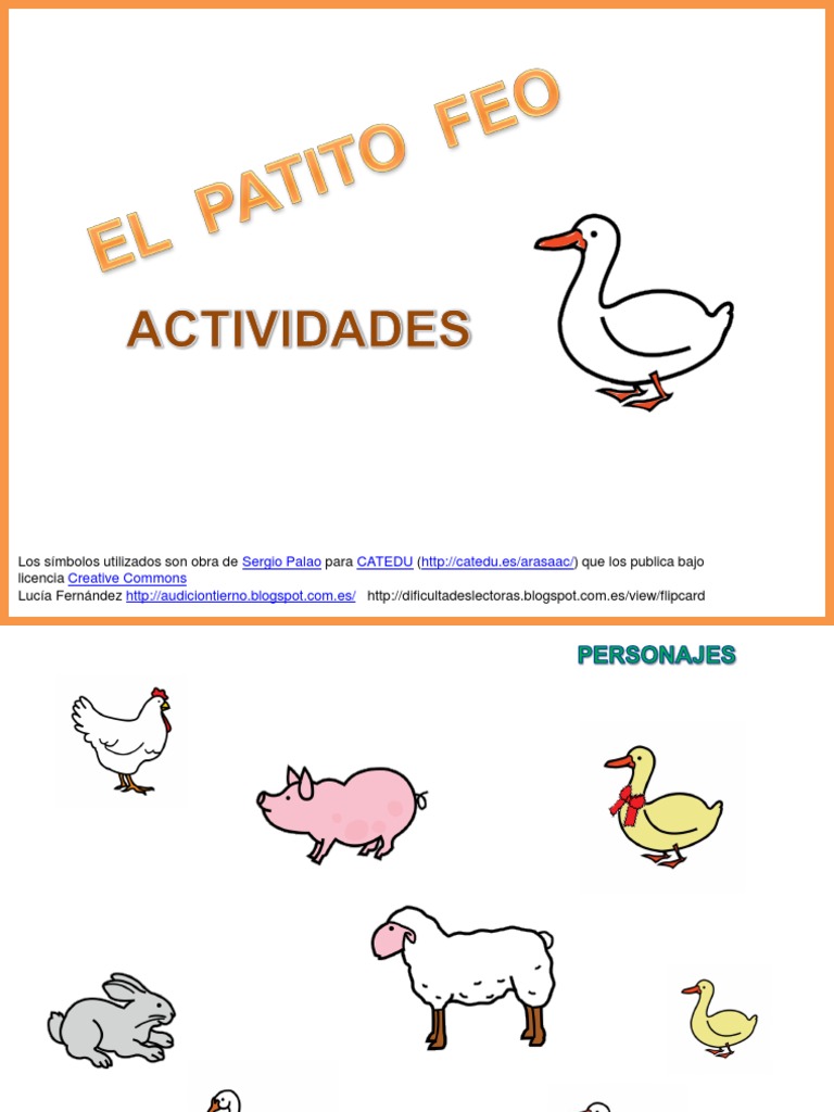 Personajes del Patito Feo y Actividades | PDF